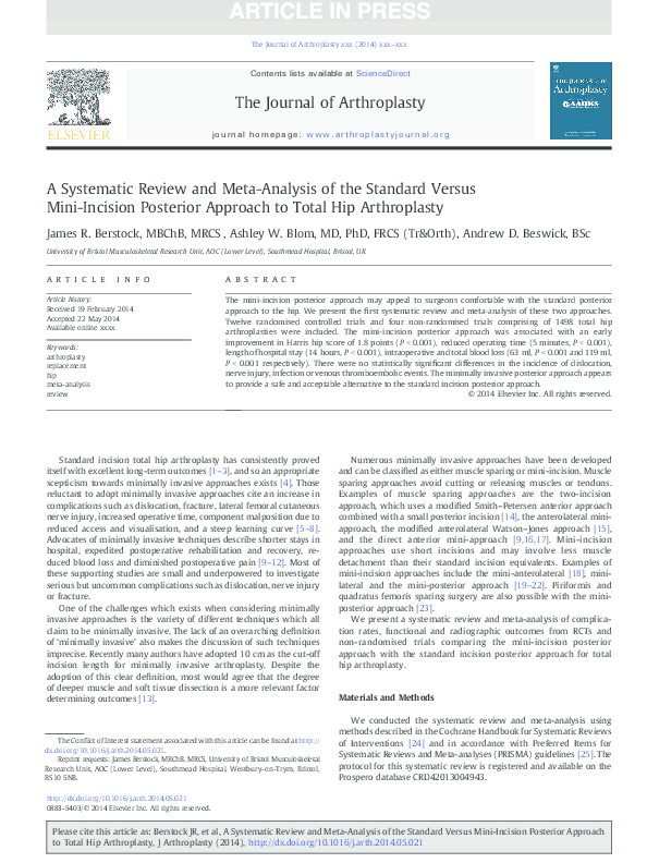 (PDF) A Systematic Review and Meta-Analysis of the Standard Versus Mini ...