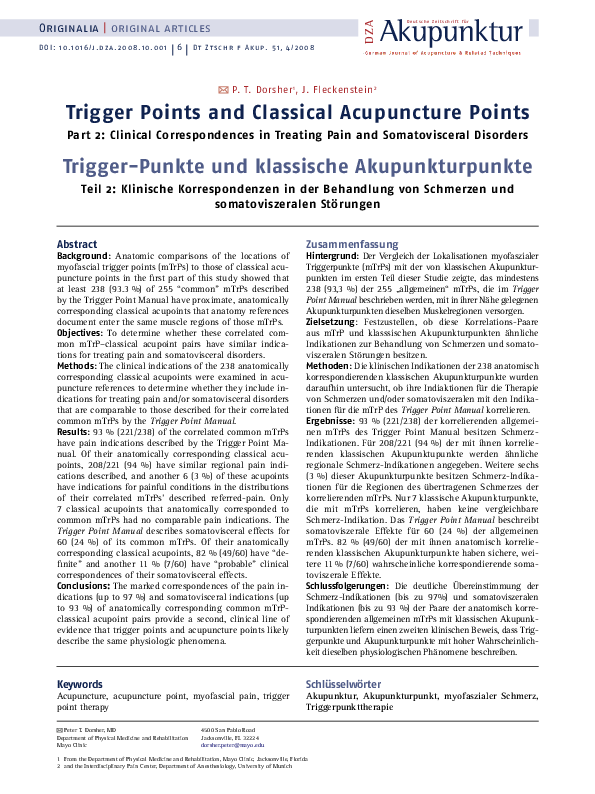 (PDF) Trigger Points and Classical Acupuncture Points