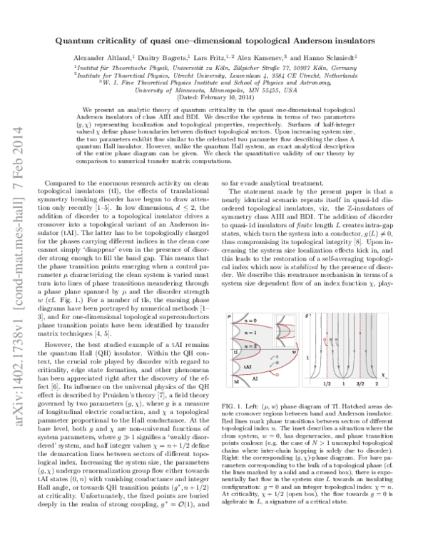 (PDF) Quantum Criticality of Quasi-One-Dimensional Topological Anderson Insulators | Dmitry ...