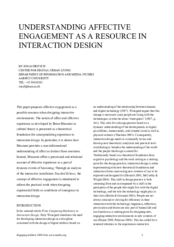(PDF) Understanding affective engagement as a resource in interaction ...