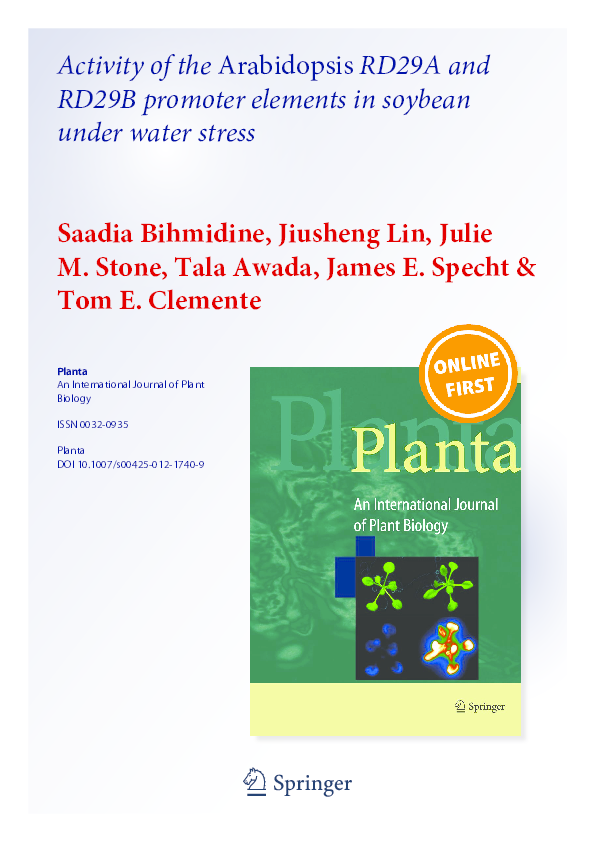 (PDF) Activity of the Arabidopsis RD29A and RD29B promoter elements in ...