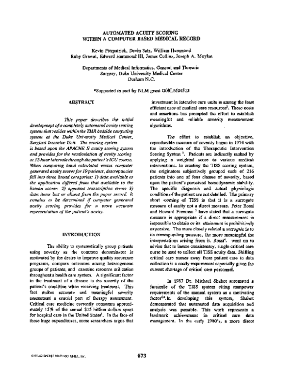 (PDF) Automated acuity scoring within a computer based medical record ...