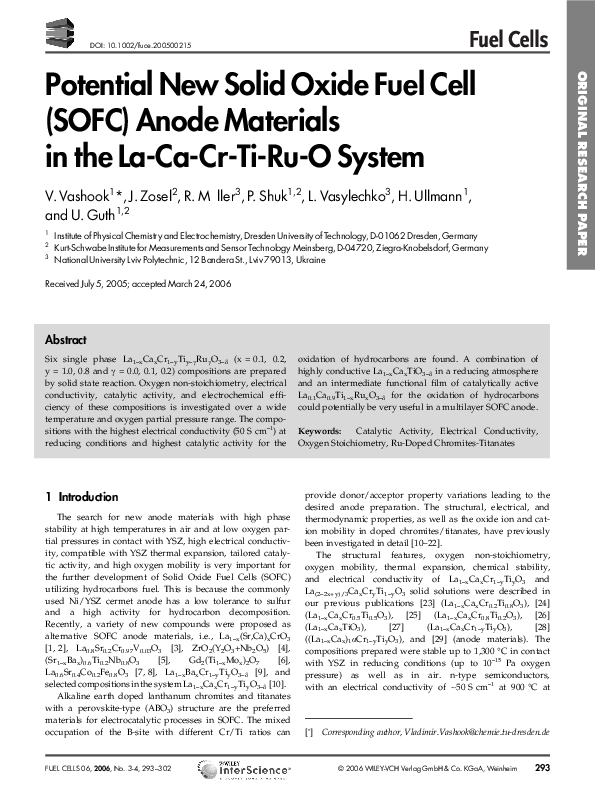 (PDF) Potential New Solid Oxide Fuel Cell (SOFC) Anode Materials in the ...