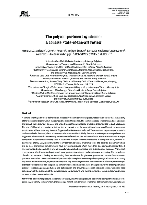 (PDF) The polycompartment syndrome: a concise state-of-the-art review