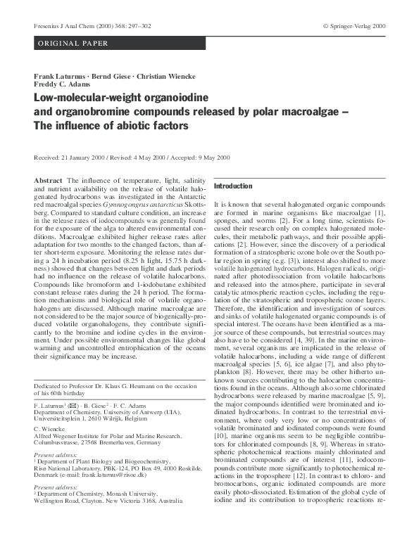 (PDF) Low-molecular-weight organoiodine and organobromine compounds ...
