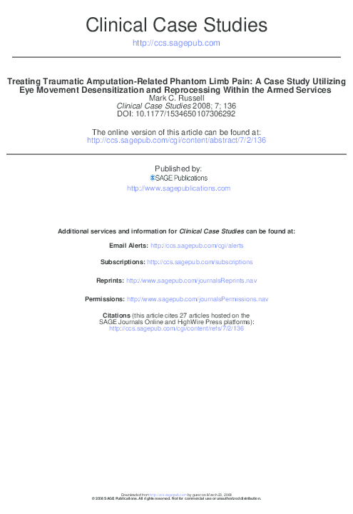 (PDF) Treating Traumatic Amputation-Related Phantom Limb Pain: A Case ...