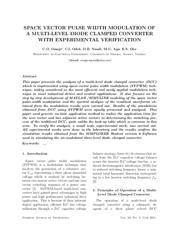 (PDF) Comparative Study of Five-Level and Seven-Level Inverter Controlled by Space Vector Pulse ...