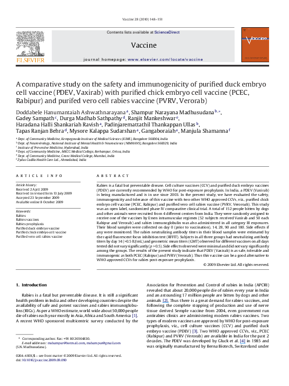 (PDF) A comparative study on the safety and immunogenicity of purified ...