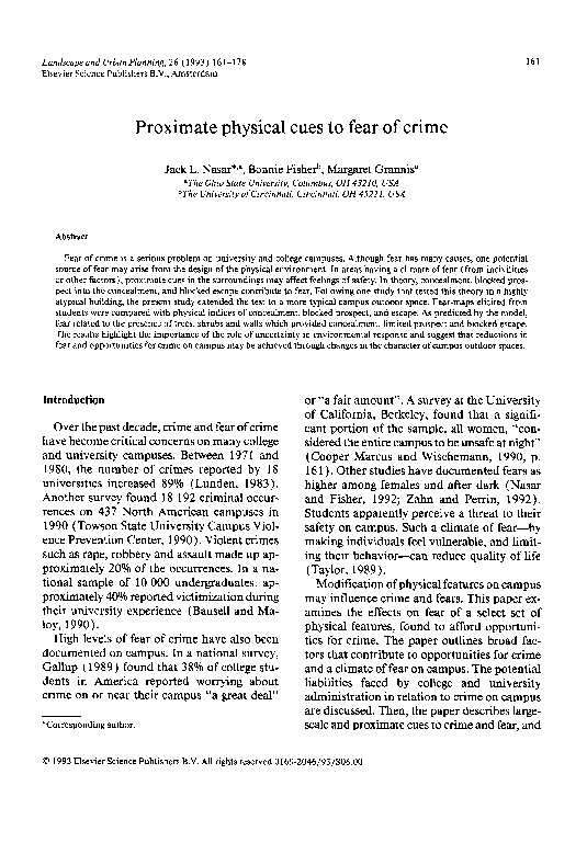 (PDF) Proximate physical cues to fear of crime