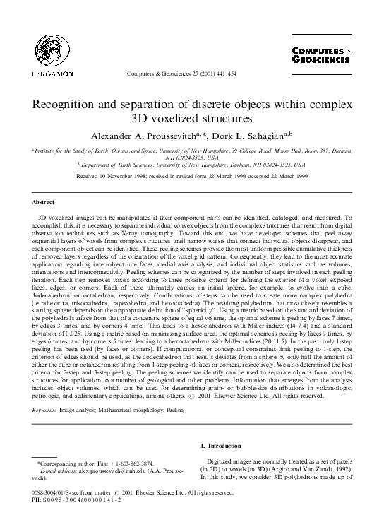(PDF) Recognition and separation of discrete objects within complex 3D ...