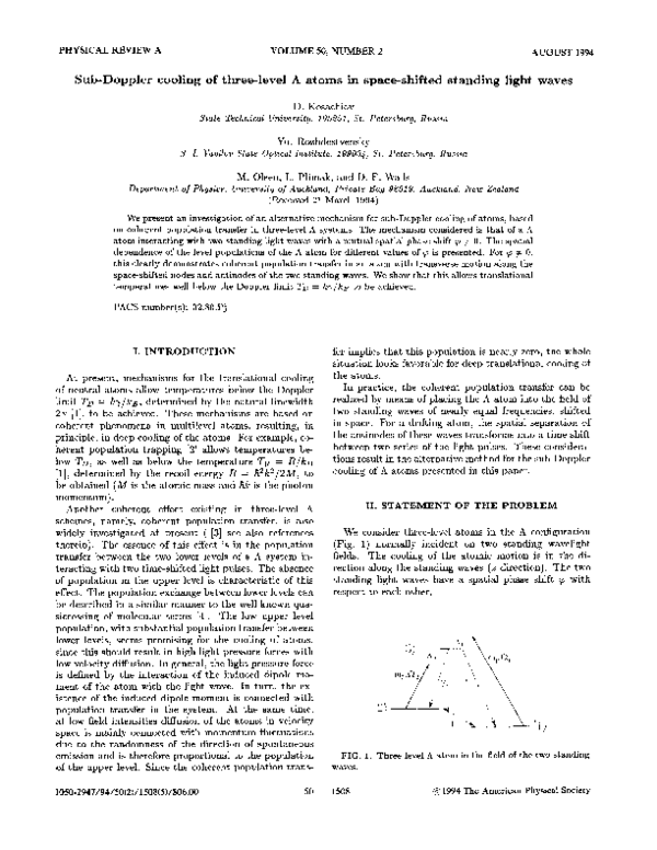 (PDF) Sub-Doppler cooling of three-level Λ atoms in space-shifted ...