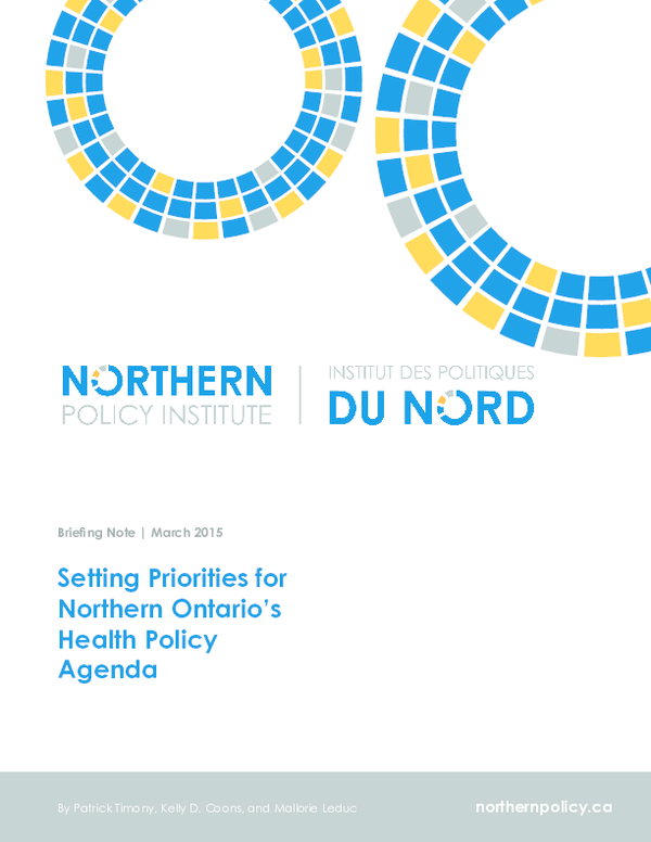 (PDF) Setting Priorities for Northern Ontario's Health Policy Agenda