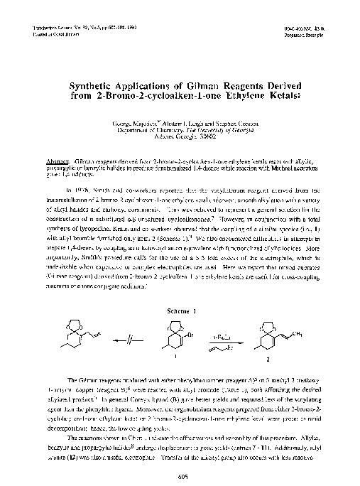 (PDF) Synthetic applications of gilman reagents derived from 2-bromo-2 ...