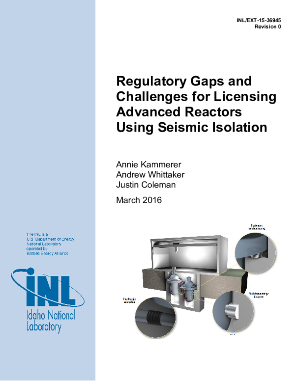 (PDF) Regulatory gaps and challenges for licensing advanced reactors using seismic isolation
