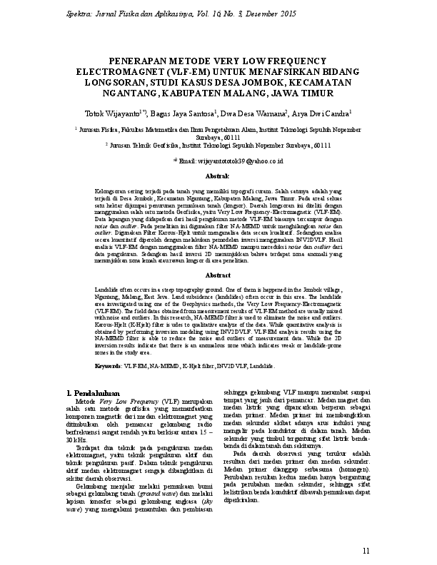 (PDF) PENERAPAN METODE VERY LOW FREQUENCY ELECTROMAGNET (VLF-EM) UNTUK MENAFSIRKAN BIDANG ...