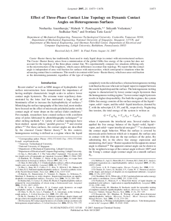 (PDF) Effect of Three-Phase Contact Line Topology on Dynamic Contact ...
