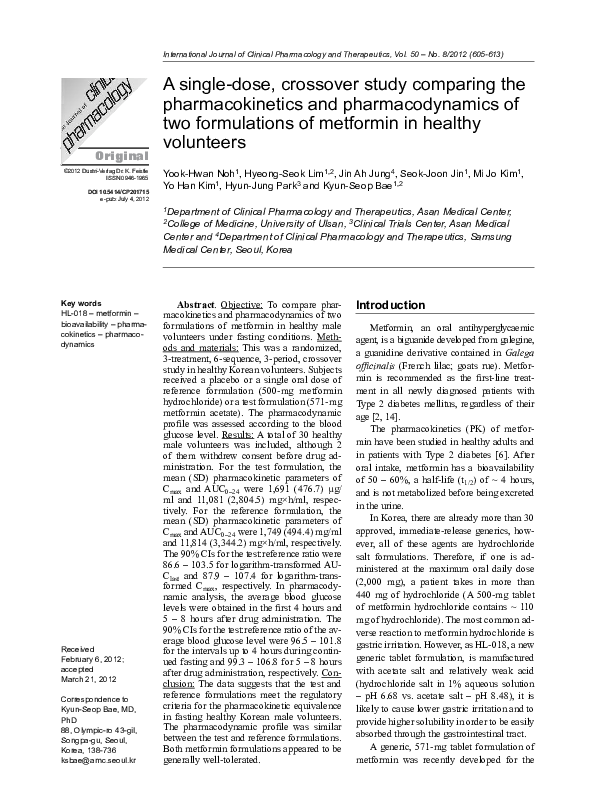 (PDF) A single-dose, crossover study comparing the pharmacokinetics and ...