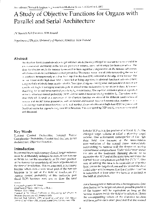 (PDF) A study of objective functions for organs with parallel and ...