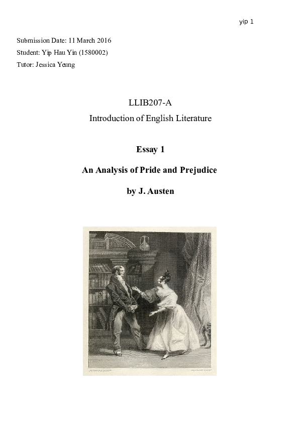 (DOC) An Analysis of Pride and Prejudice