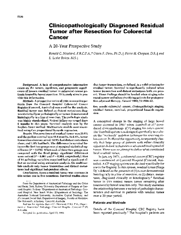 (PDF) Clinicopathologically diagnosed residual tumor after resection ...
