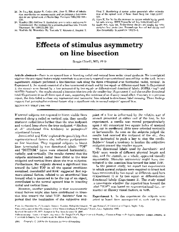 (PDF) Effects of stimulus asymmetry on line bisection