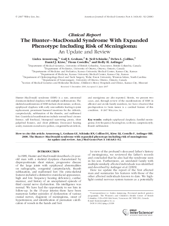 (PDF) The Hunter–MacDonald syndrome with expanded phenotype including ...