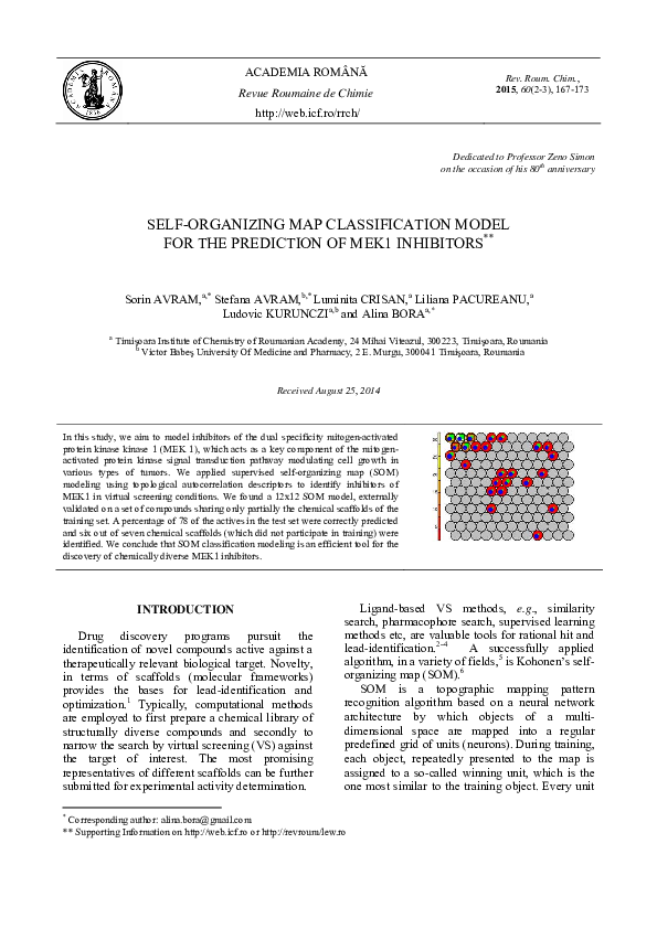 (PDF) Self-organizing map classification model for the prediction of MEK1 inhibitors