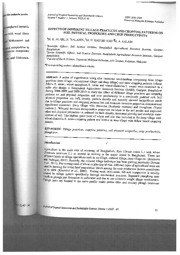 (PDF) Effects of different tillage practices and cropping patterns on soil physical properties ...
