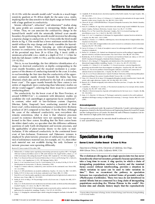 (PDF) Speciation in a ring