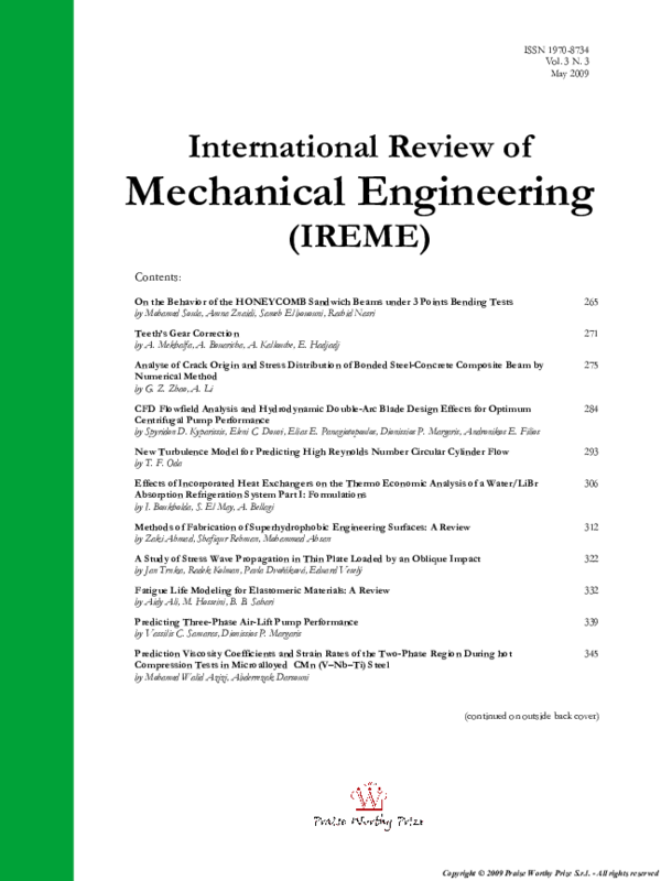 (PDF) International Review of Mechanical Engineering