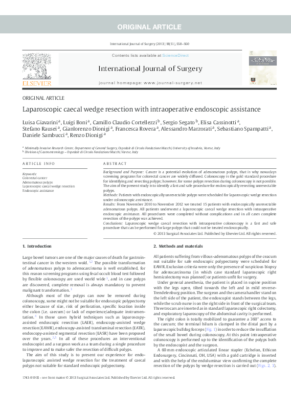 (PDF) Laparoscopic caecal wedge resection with intraoperative ...