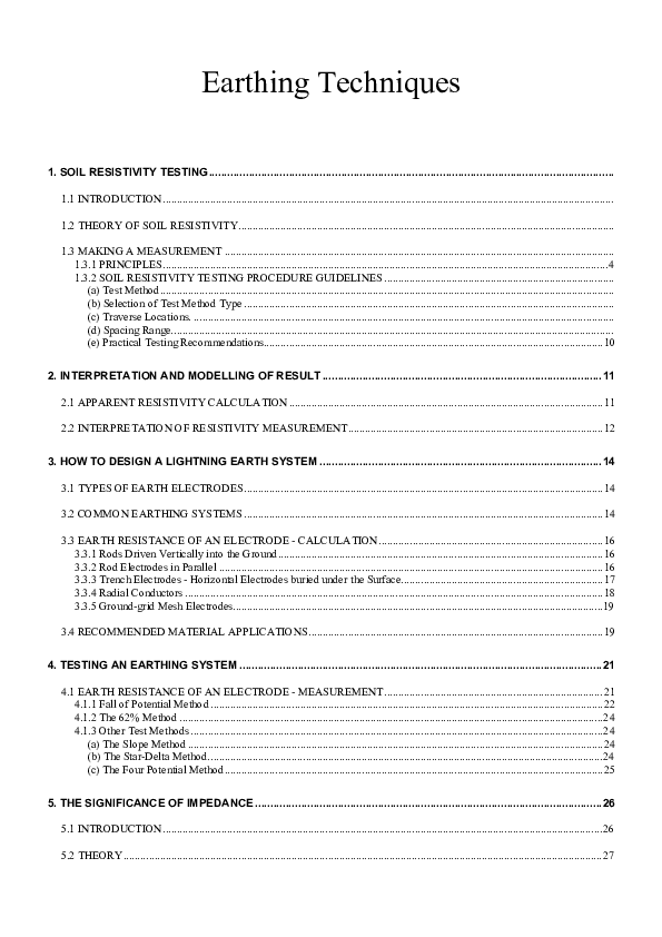 Earthing Techniques
