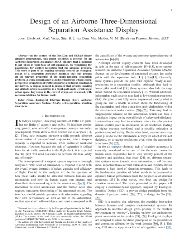 Pdf Design Of An Airborne Three Dimensional Separation Assistance Display