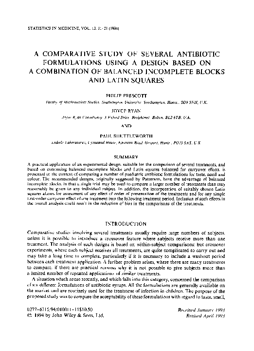 (PDF) A comparative study of several antibiotic formulations using a ...