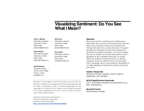 (PDF) Visualizing sentiment