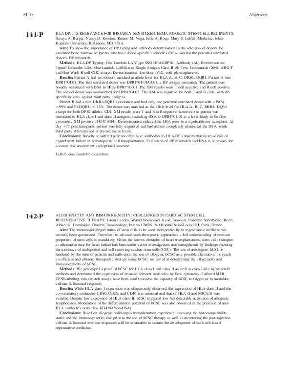 (PDF) 142-P Allogenicity and immunogenicity: Challenges in cardiac stem ...