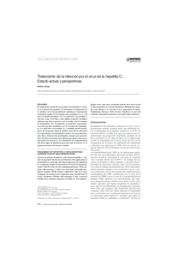 (PDF) Tratamiento de la infección por el virus de la hepatitis C ...