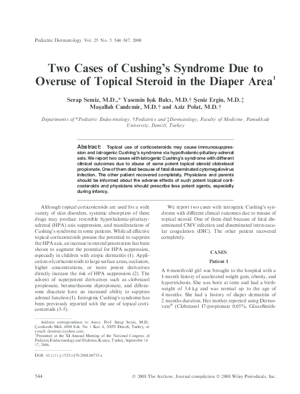 Pdf Two Cases Of Cushings Syndrome Due To Overuse Of Topical Steroid