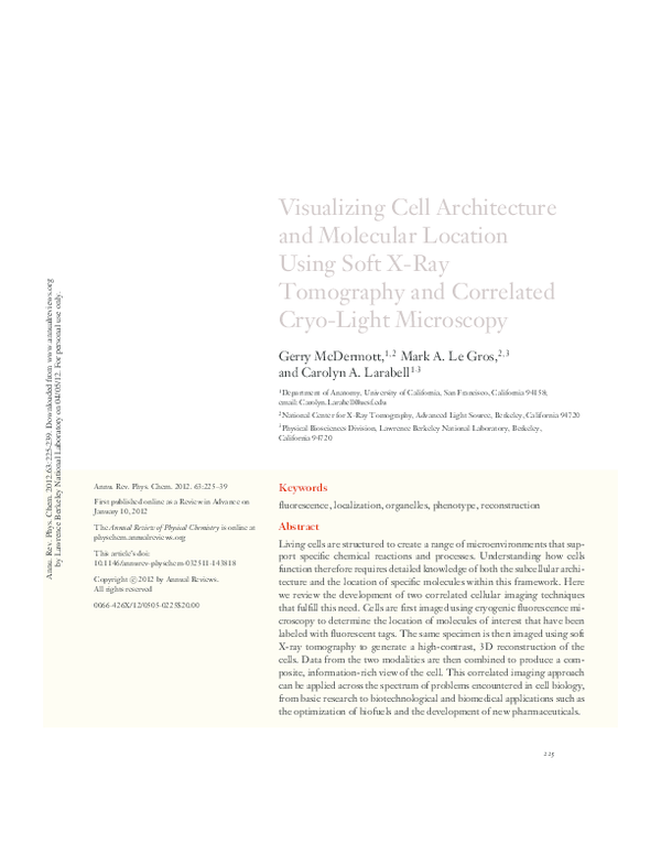 (PDF) Visualizing Cell Architecture and Molecular Location Using Soft X ...