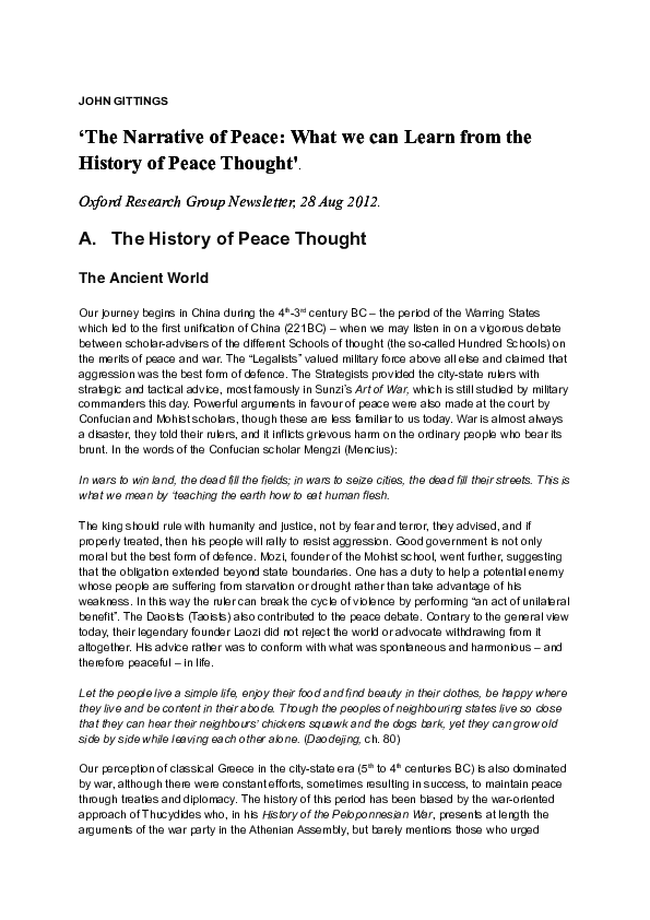 (DOC) The Narrative of Peace: What we can Learn from the History of ...