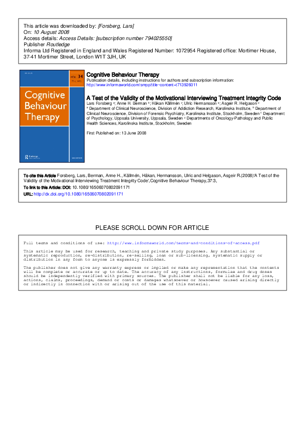 (PDF) Psychometric properties of the German version of the Motivational ...