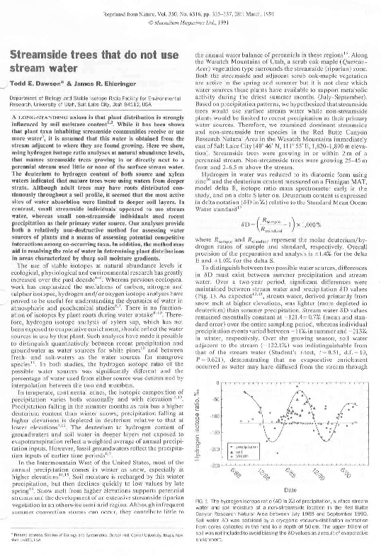 (PDF) Streamside trees that do not use stream water