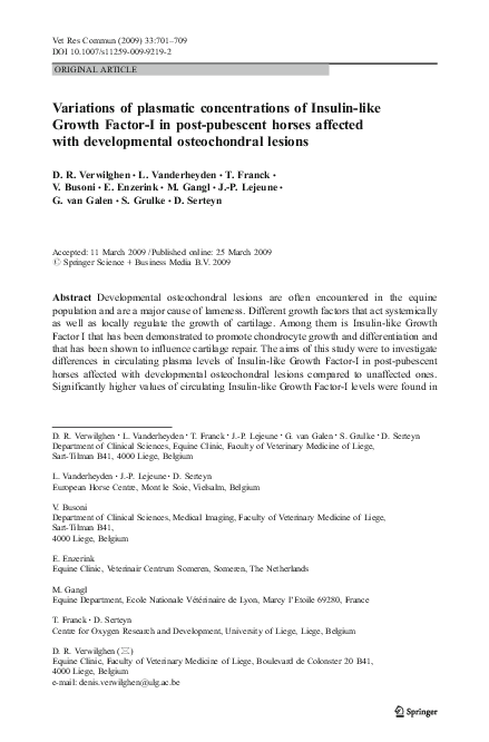 (PDF) Variations of plasmatic concentrations of Insulin-like Growth ...