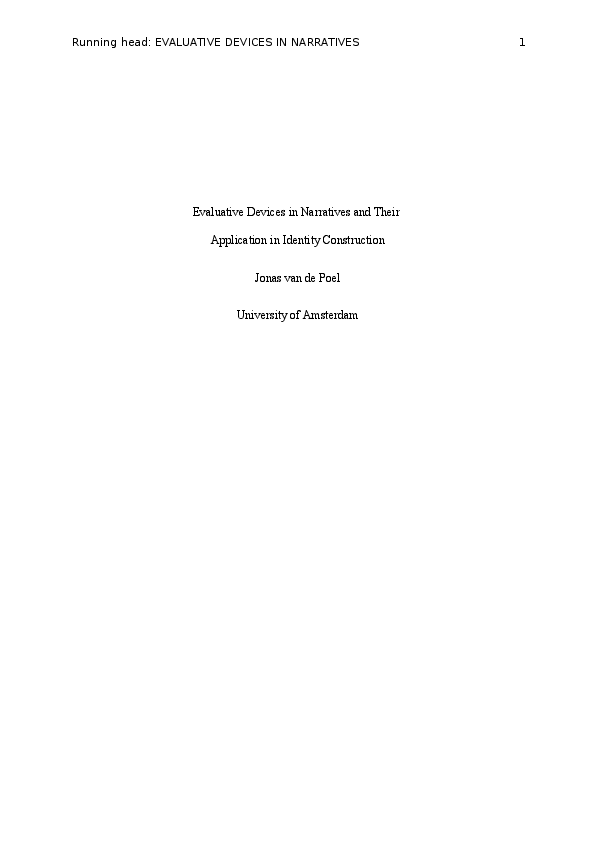 (DOC) EVALUATIVE DEVICES IN NARRATIVES