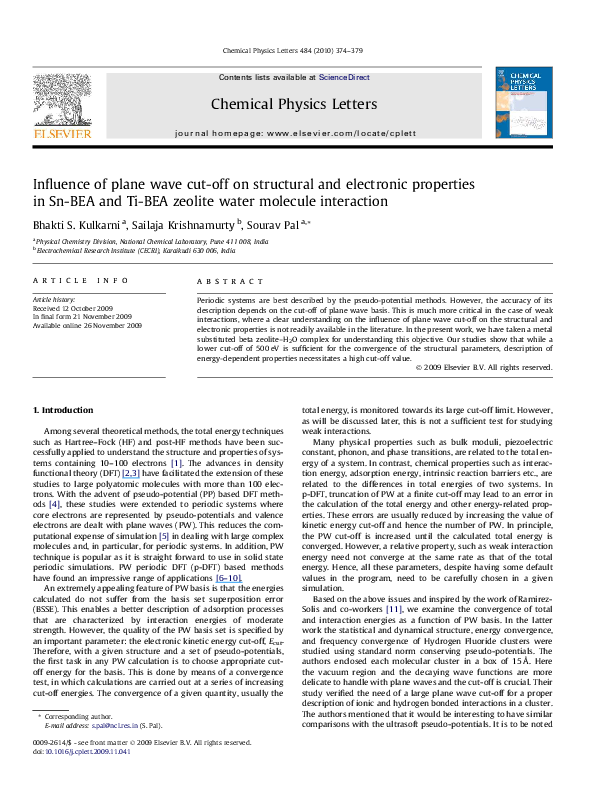 (PDF) Influence of plane wave cut-off on structural and electronic ...