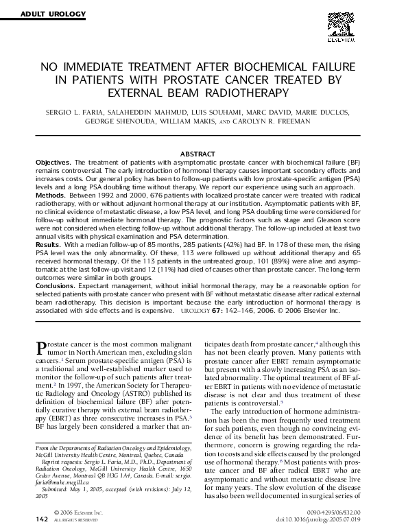 (PDF) No immediate treatment after biochemical failure in patients with ...