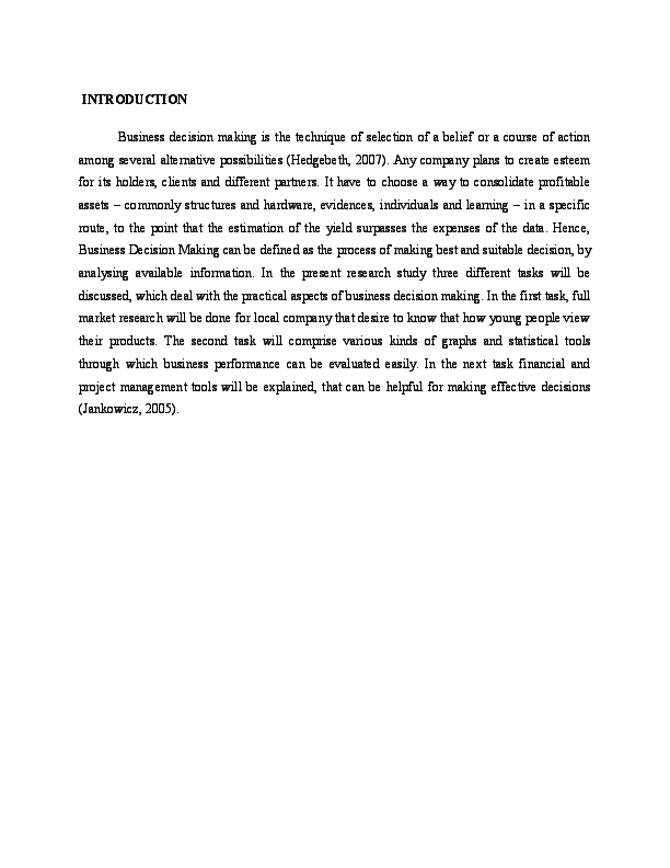 (DOC) Business Decision Making HND Assignment