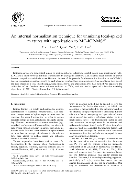 (PDF) An internal normalization technique for unmixing total-spiked ...