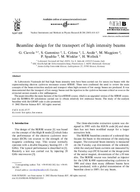 Beamline design for the transport of high intensity beams