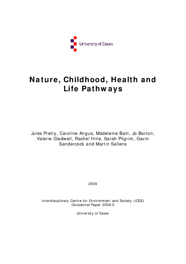 (PDF) Nature, childhood, health and life pathways